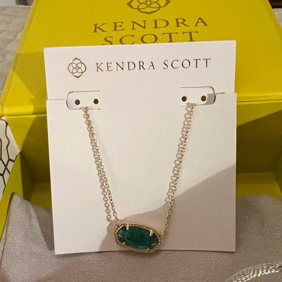 Kendra Scott | Jewelry | Kendra Scott New Elisa Green Necklace With ...